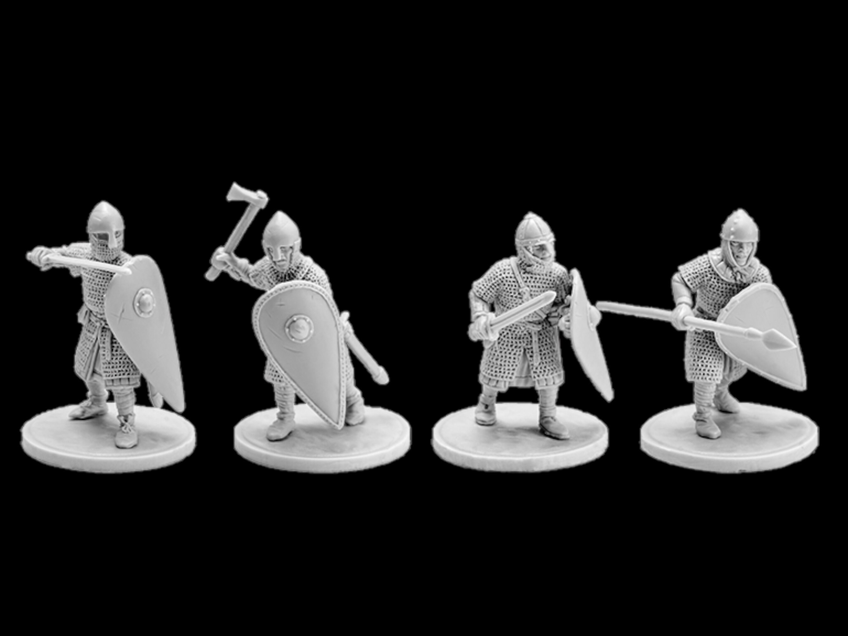 Set of 4 Norman Infantry. 28 Mm Miniatures - Etsy