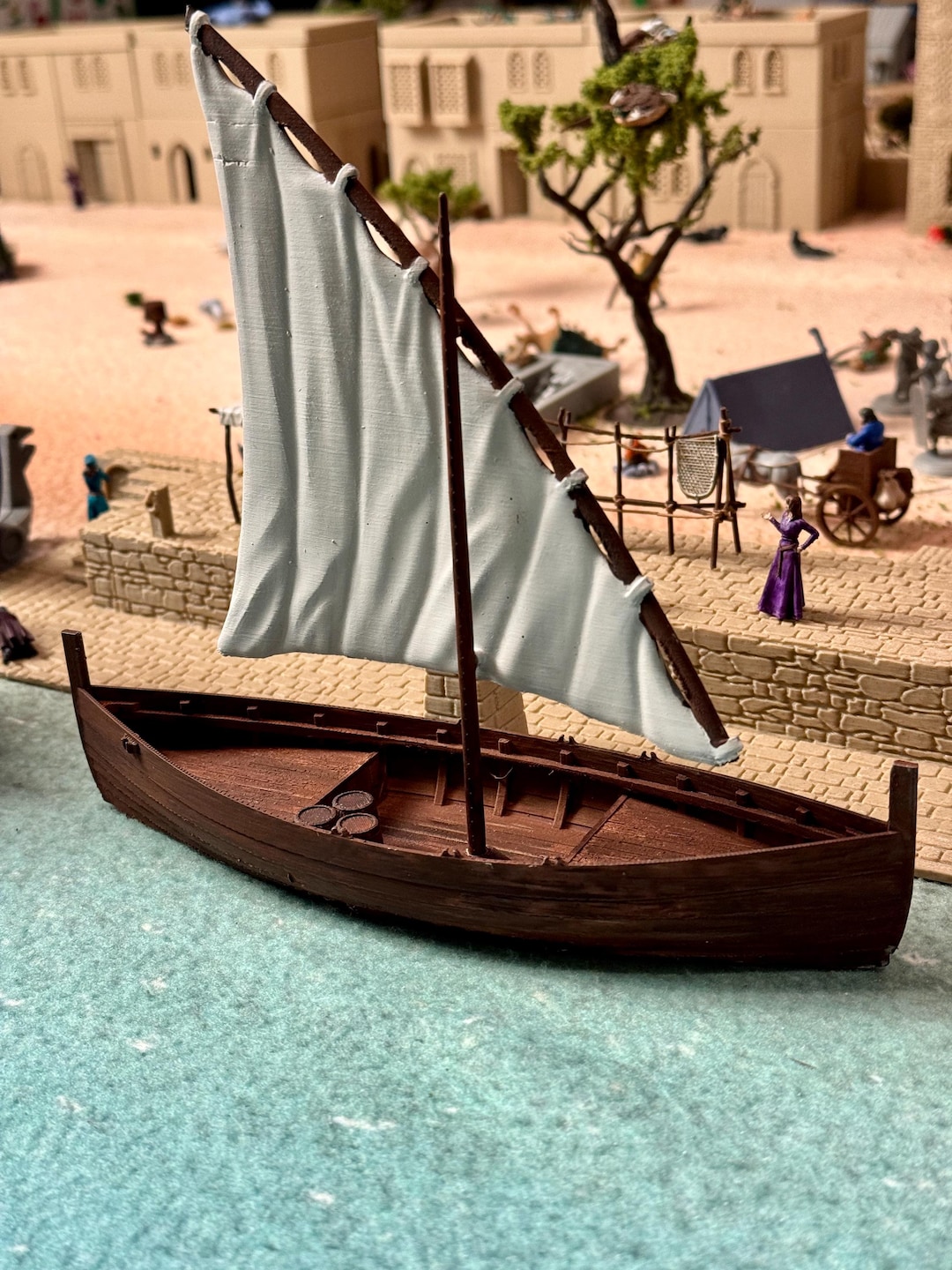 PAINTED Medieval Fishing Boat. 28 Mm Scale - Etsy
