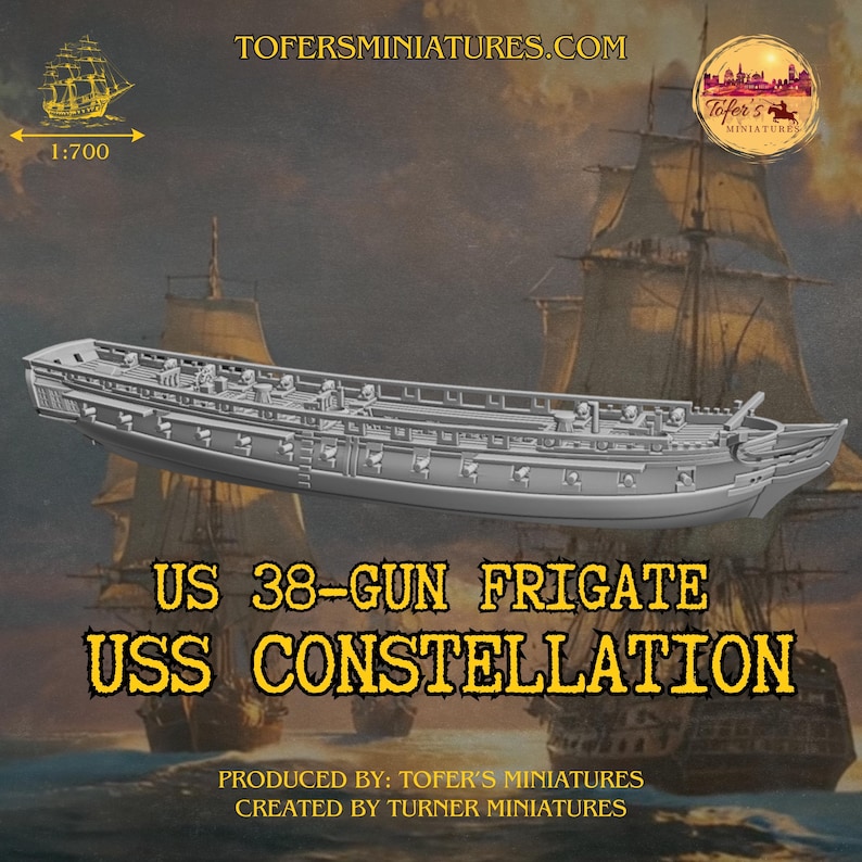 US 38-gun Frigates USS Constellation & Congress (38 Guns), 1797-1853 ...