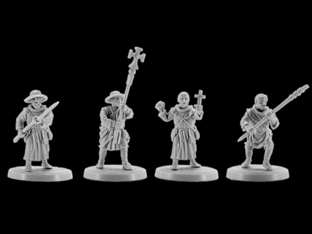 Set of 4 Crusaders Pilgrims. 28 Mm Miniatures (set #4) - Etsy