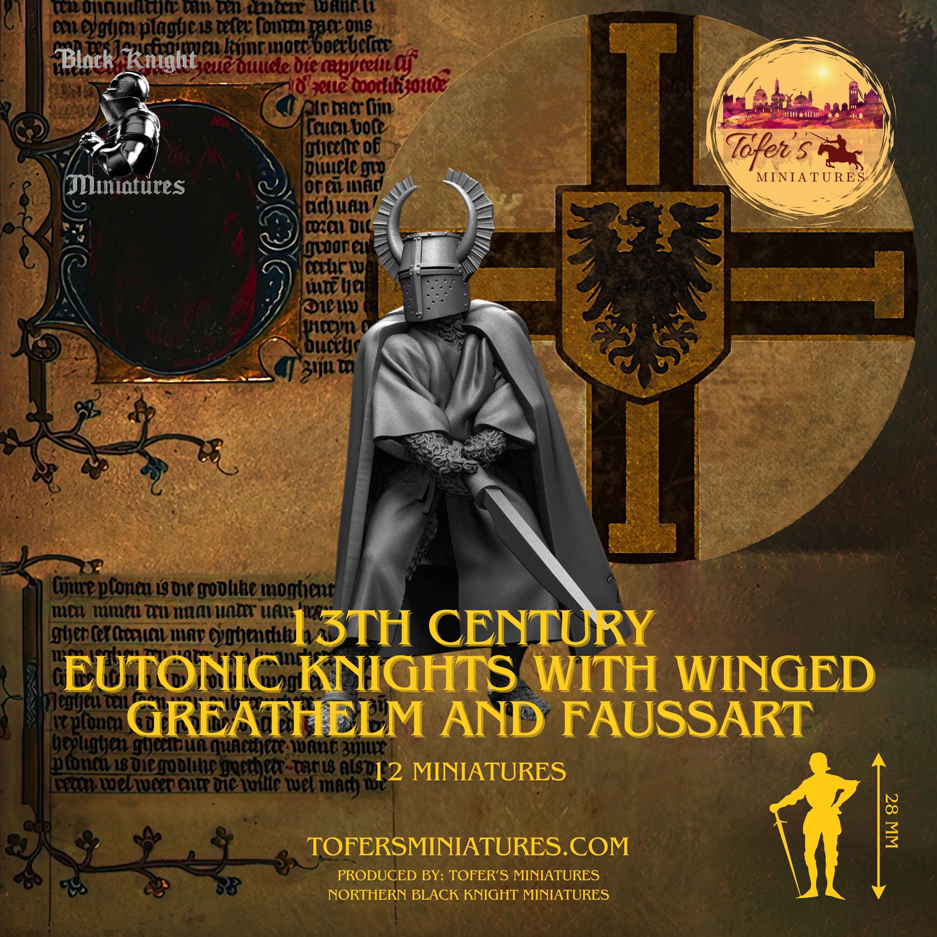 13th-century Teutonic Knights With Winged Greathelm and Faussart. 28 Mm ...