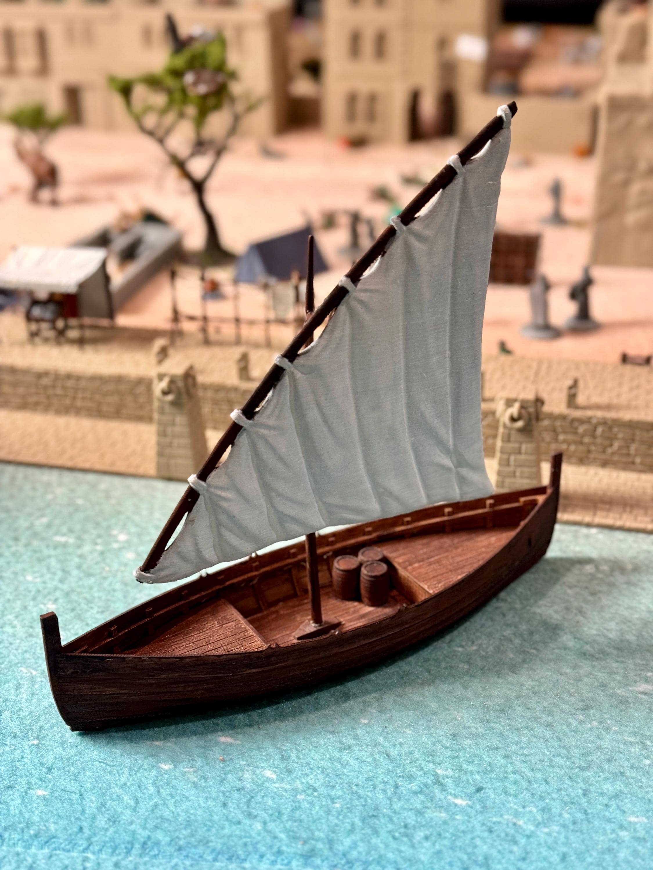 PAINTED Medieval Fishing Boat. 28 Mm Scale - Etsy