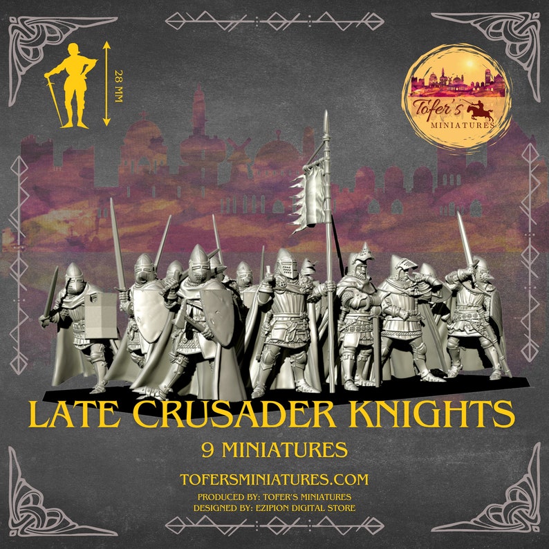 Late Crusader Knights on Foot. 28 Mm Miniatures - Etsy