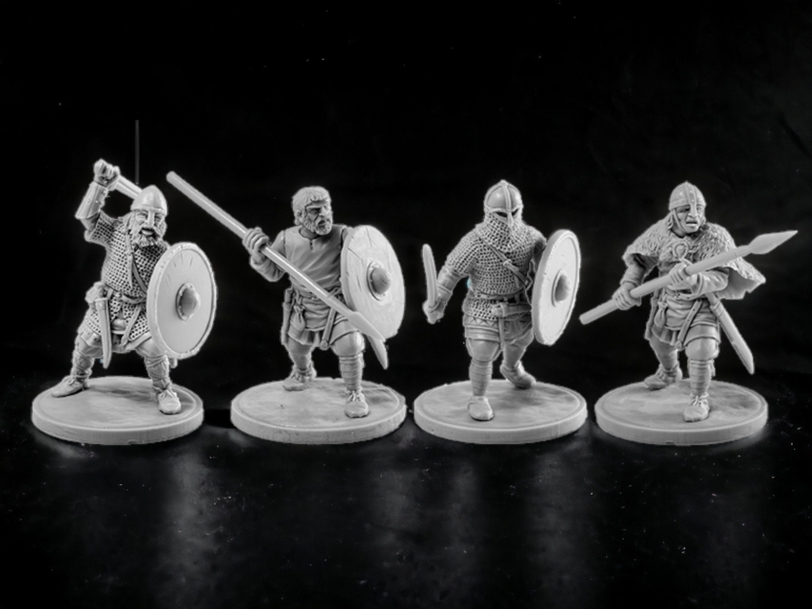 Set of 4 Vikings. 28 Mm Miniatures Set 6 - Etsy