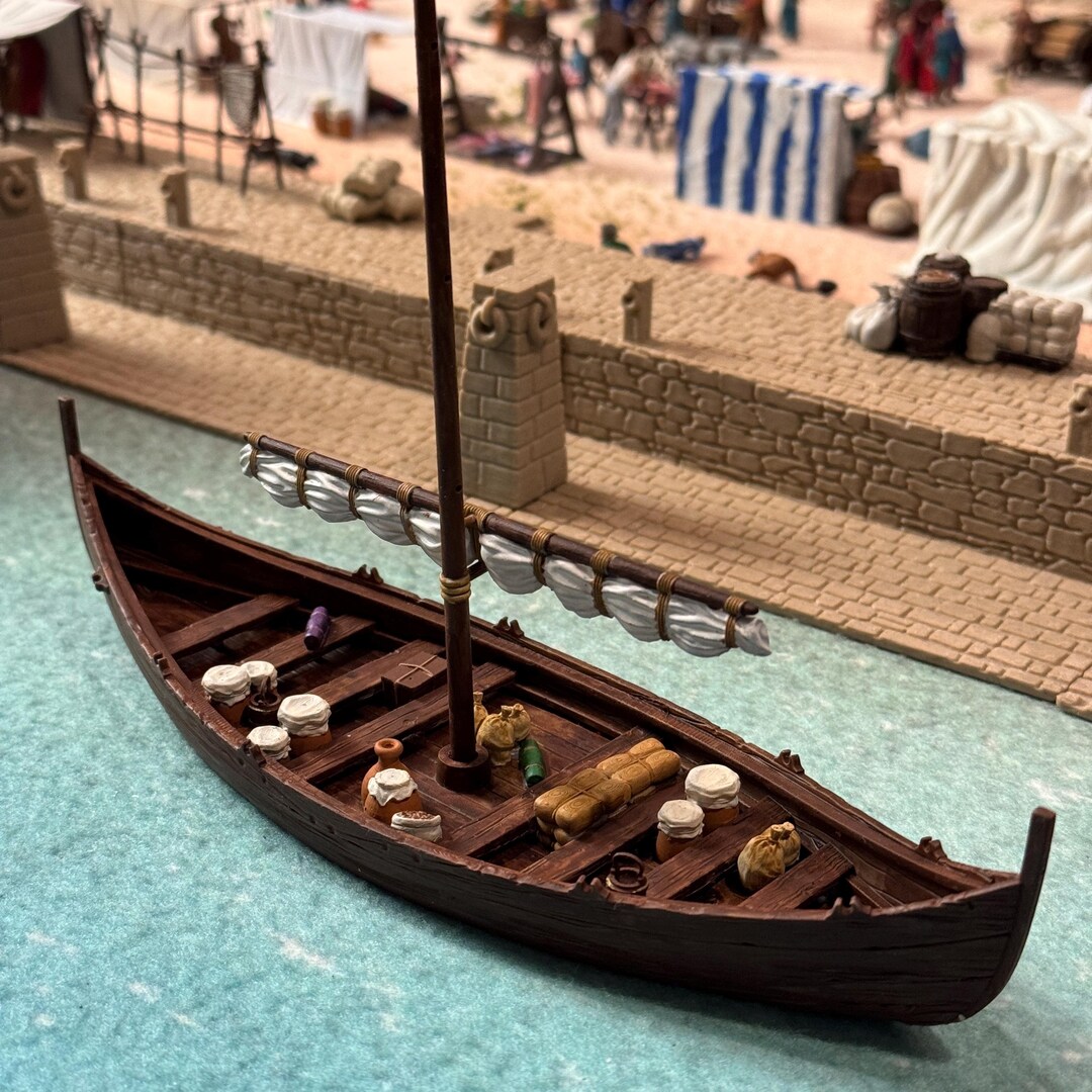 PAINTED Medieval Vikings Trade Boat With Goods. 28 Mm Scale. by Tofer's ...