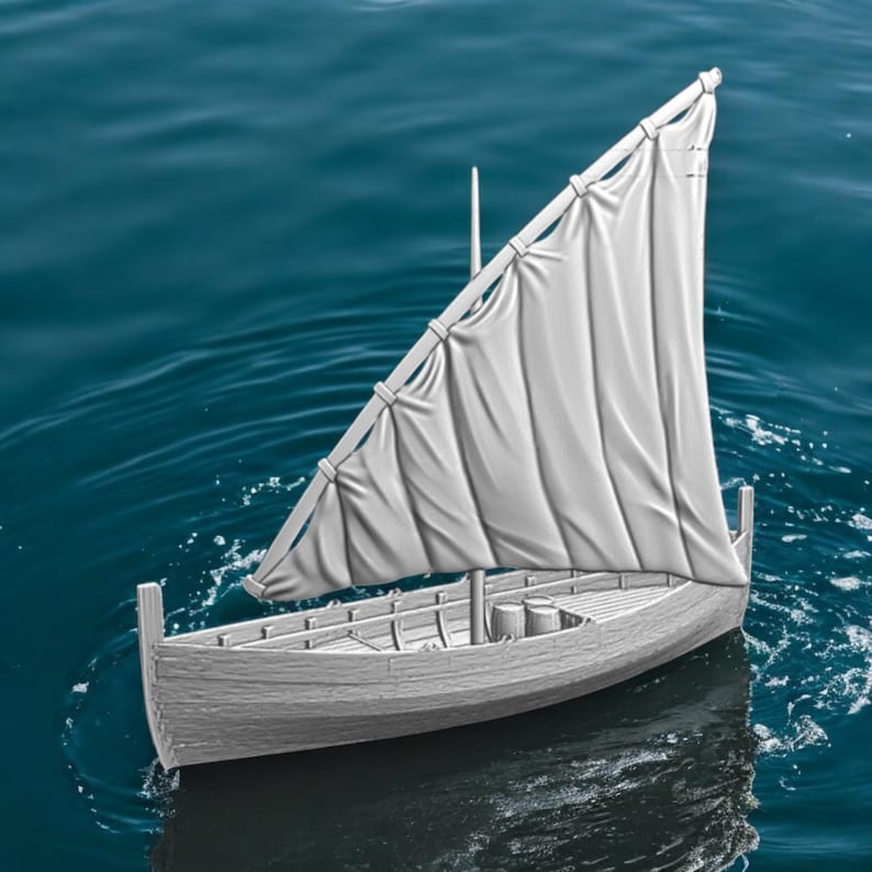Medieval Fishing Boat. 28 Mm Scale - Etsy