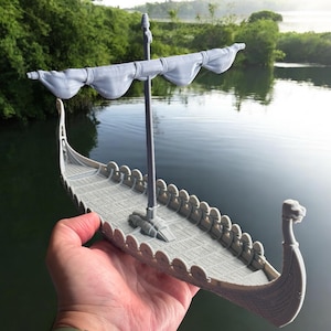 Viking Ship Model - No Oars | Viking’s Longboat With Shields. 28 Mm ...