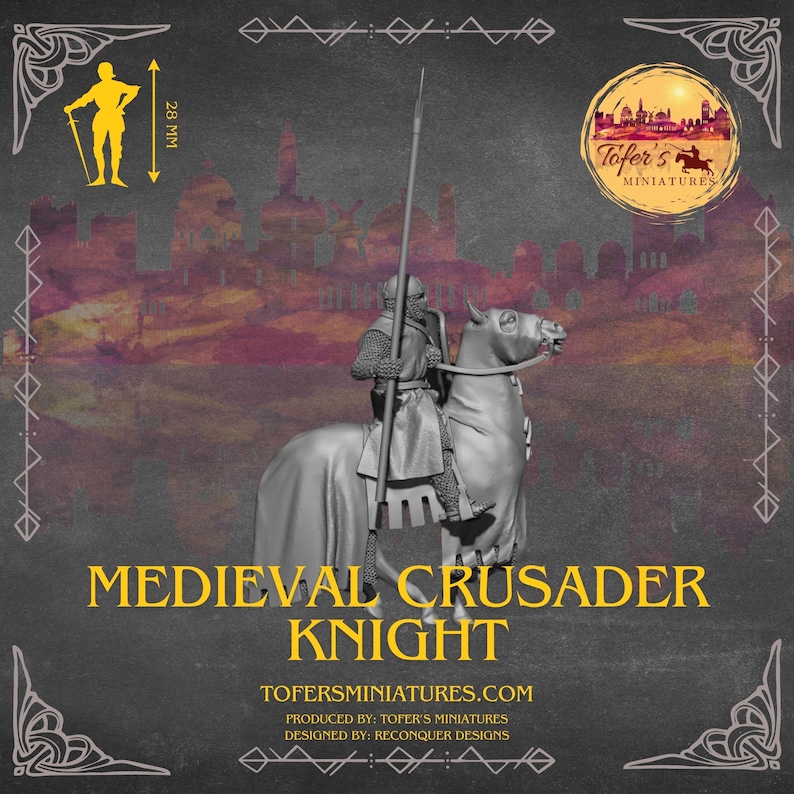 Medieval Crusader Knight. 28 Mm Miniatures - Etsy