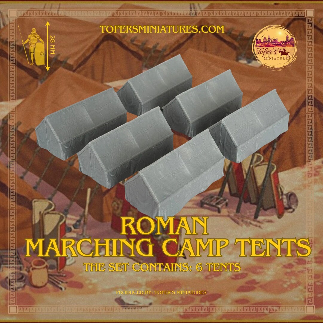 Set of 6 Roman Marching Camp Tents. 28 Mm Scale - Etsy