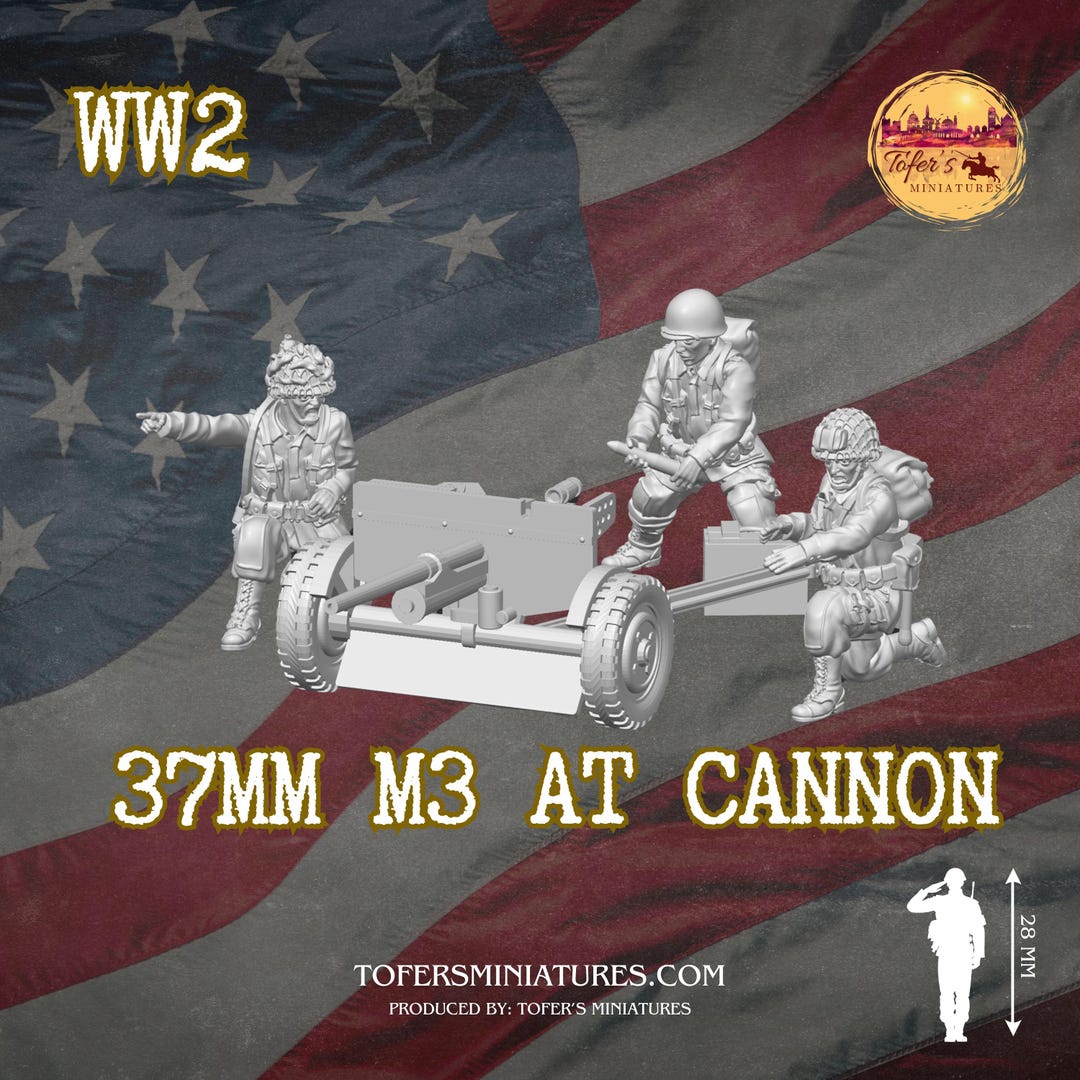 37mm M3 AT CANNON (US, WW2) - Bolt Action 1/56 (28mm) Scale 28 Mm ...