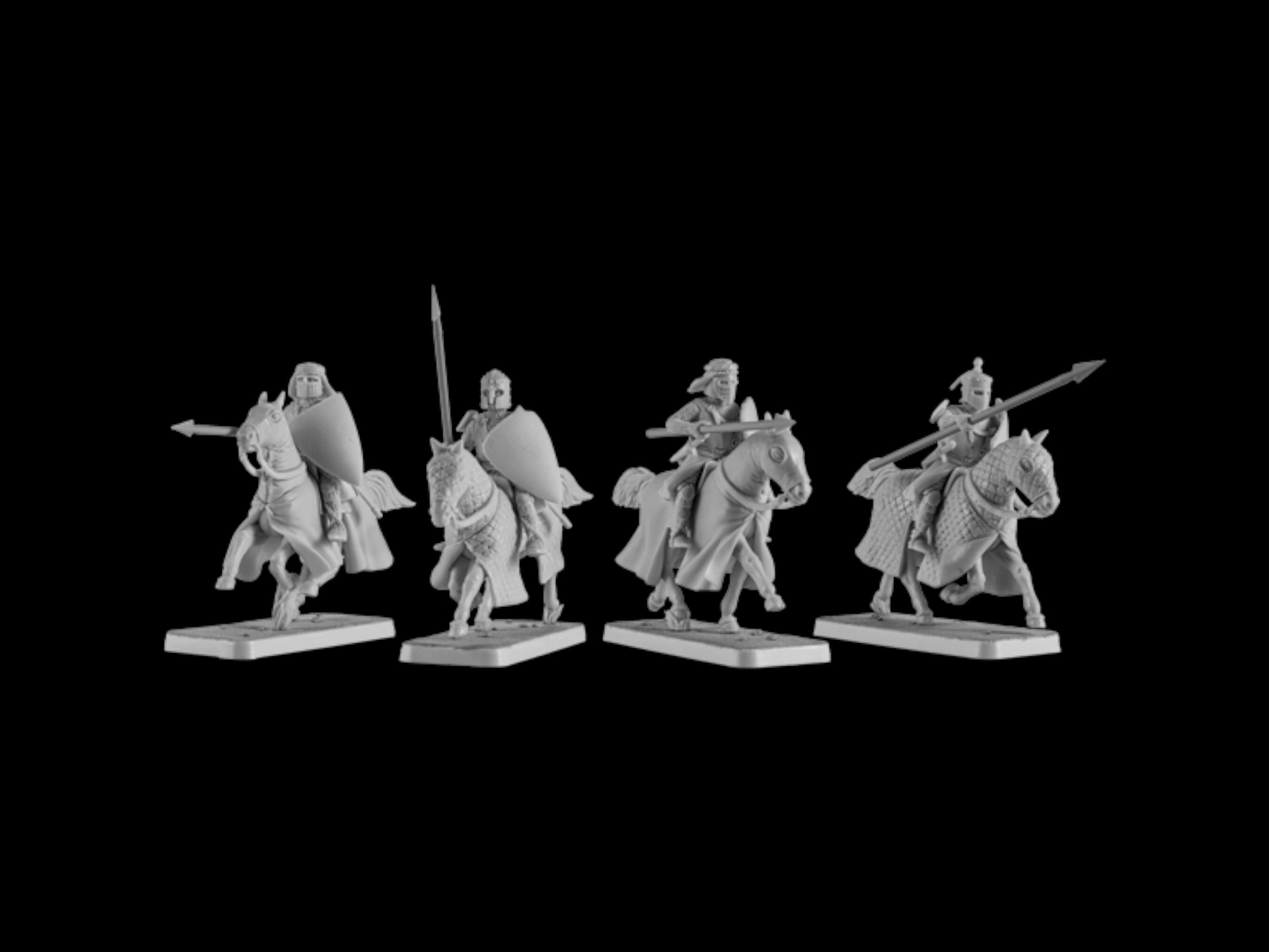 Set of 4 Mounted Crusader Knights. 28 Mm Miniatures - Etsy