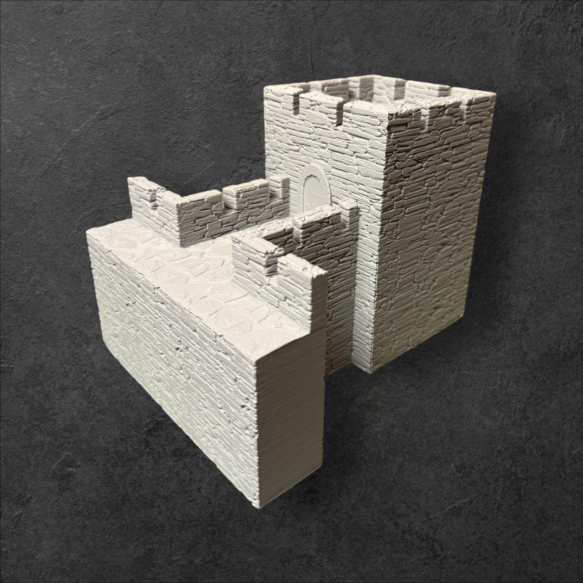Medieval Tower With the Wall. 28mm Scale. Modular Castle - Etsy