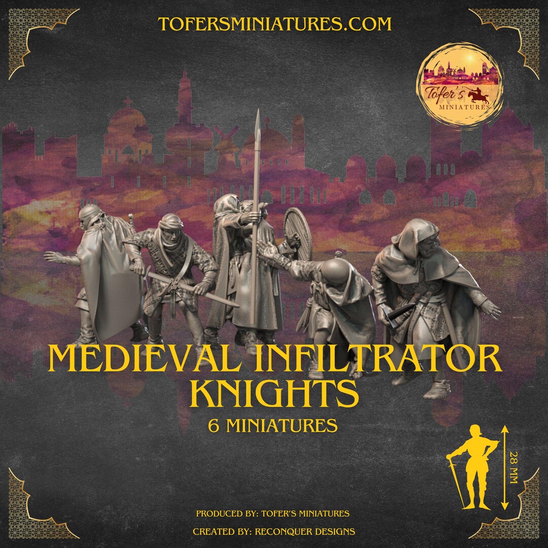 Medieval Infiltrator Knights. 28 Mm - Etsy