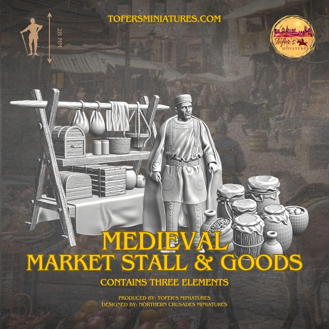 Medieval Market Stall & Goods. 28 Mm Miniatures - Etsy