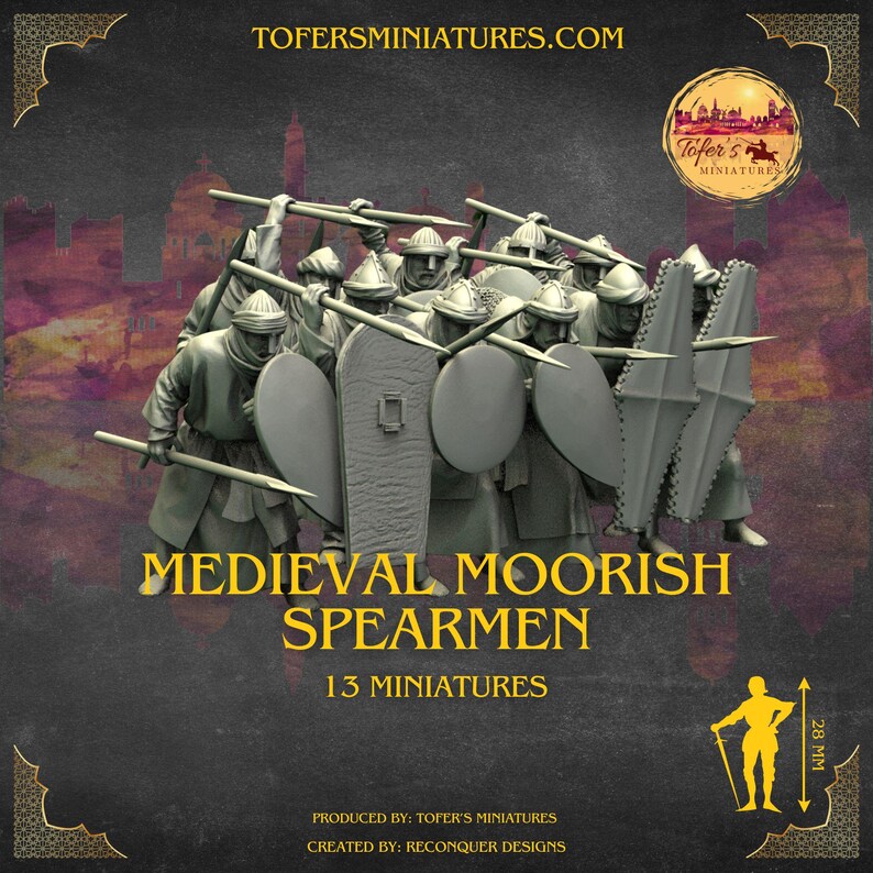 Medieval Moorish Spearmen. 28 Mm - Etsy