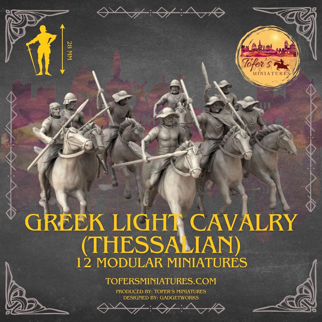 Greek Light Cavalry Modular Miniatures. 28 Mm Miniatures (set of 12) - Etsy