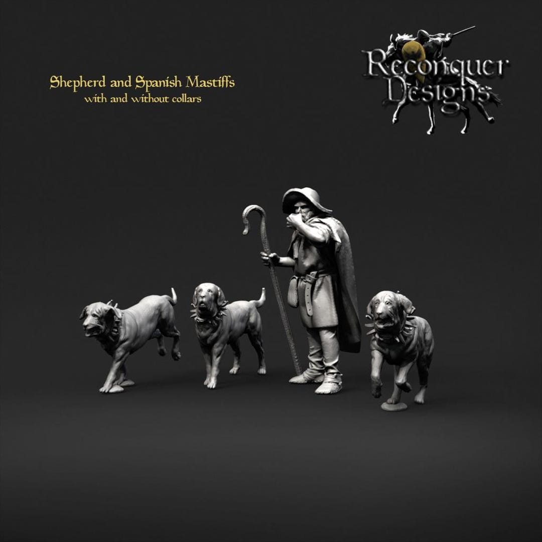 Medieval Shepherd and Spanish Mastiffs, Diorama, Historical Wargaming ...