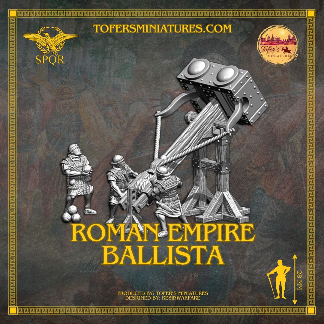 Roman Empire Artillery: Ballista. 28 Mm Miniatures. Ideal for Games ...