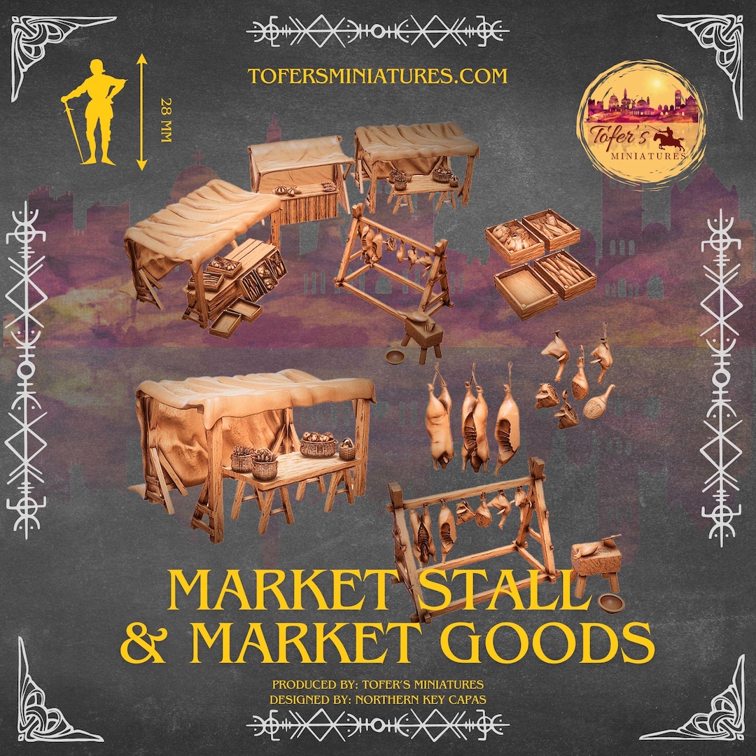 Vikings Market Stall & Market Goods. 28 Mm Scale. Good for SAGA and ...
