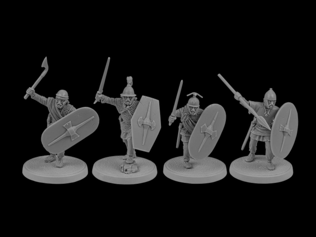 Set of 4 Celtic Warriors. 28 Mm Miniatures - Etsy