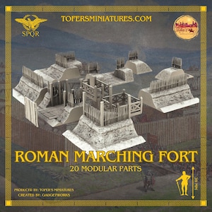 Roman Empire Modular Marching Fort. 30 Pieces. 28 Mm. Produced by Tofer ...