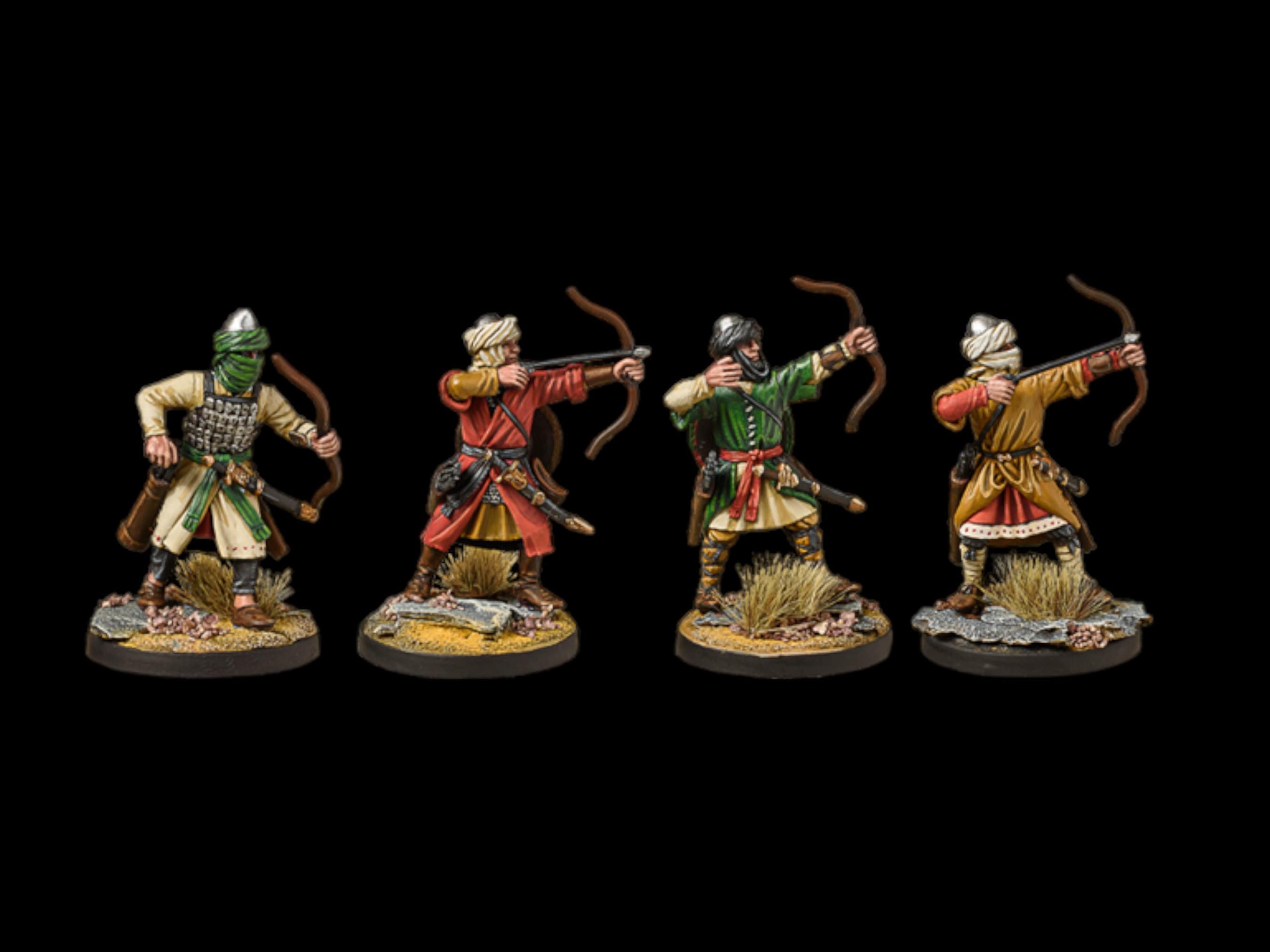 Set of 4 Arab Archers. 28 Mm Miniatures - Etsy
