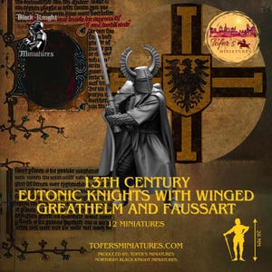 13th-century Teutonic Knights With Winged Greathelm and Faussart. 28 Mm ...