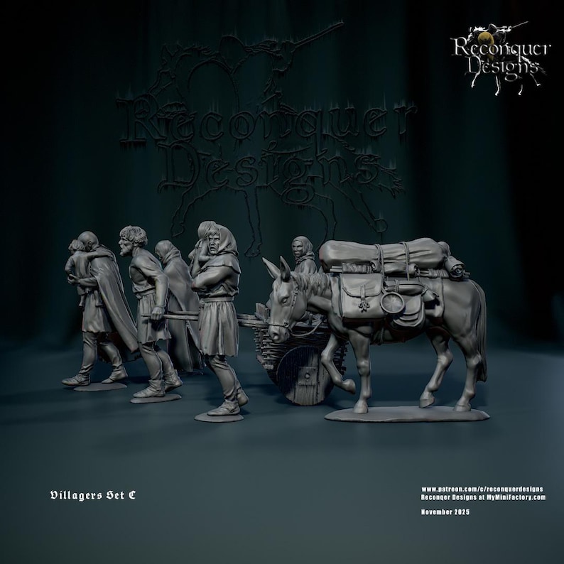 Villagers Set C, Diorama, Historical Wargaming. 28 Mm Miniatures ...
