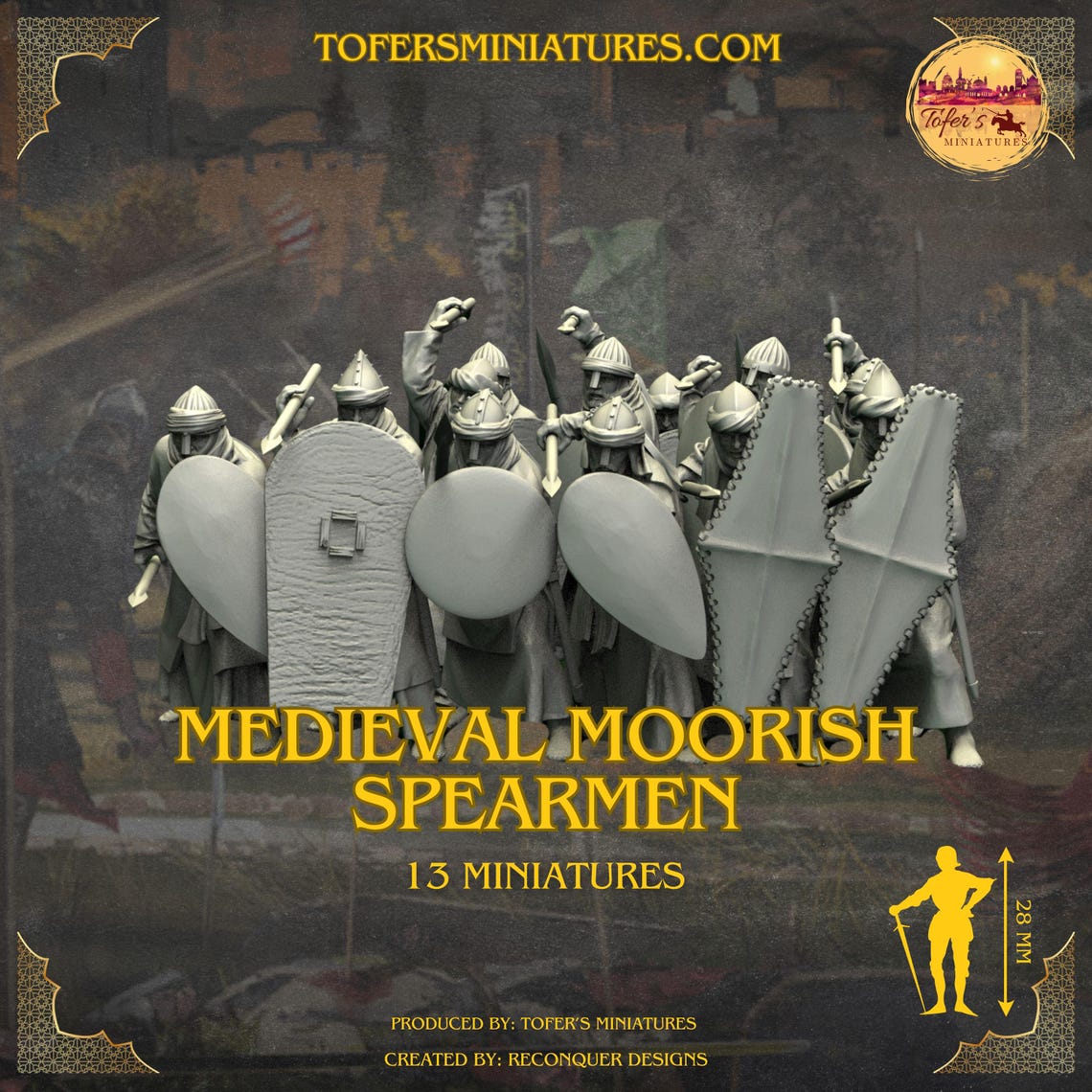 Medieval Moorish Spearmen. 28 Mm Miniatures Ideal for Games Like SAGA ...