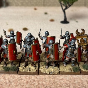 PAINTED Roman Empire Legionaries With Gladius. 28 Mm Miniatures (set of 12) Ideal for Games Like ...