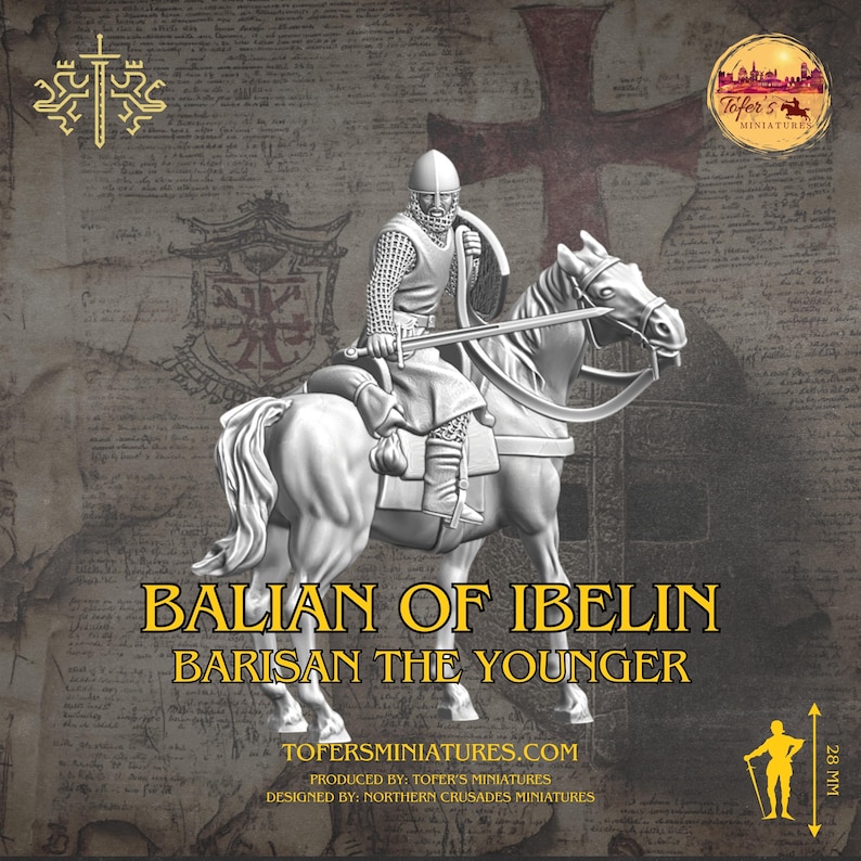 Mounted Medieval Norman Knight. Balian of Ibelin, Barisan the Younger ...