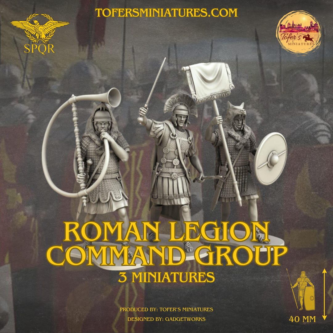 Roman Imperial Legion Command Group. 40mm, 54mm, 75mm Miniatures Ideal ...