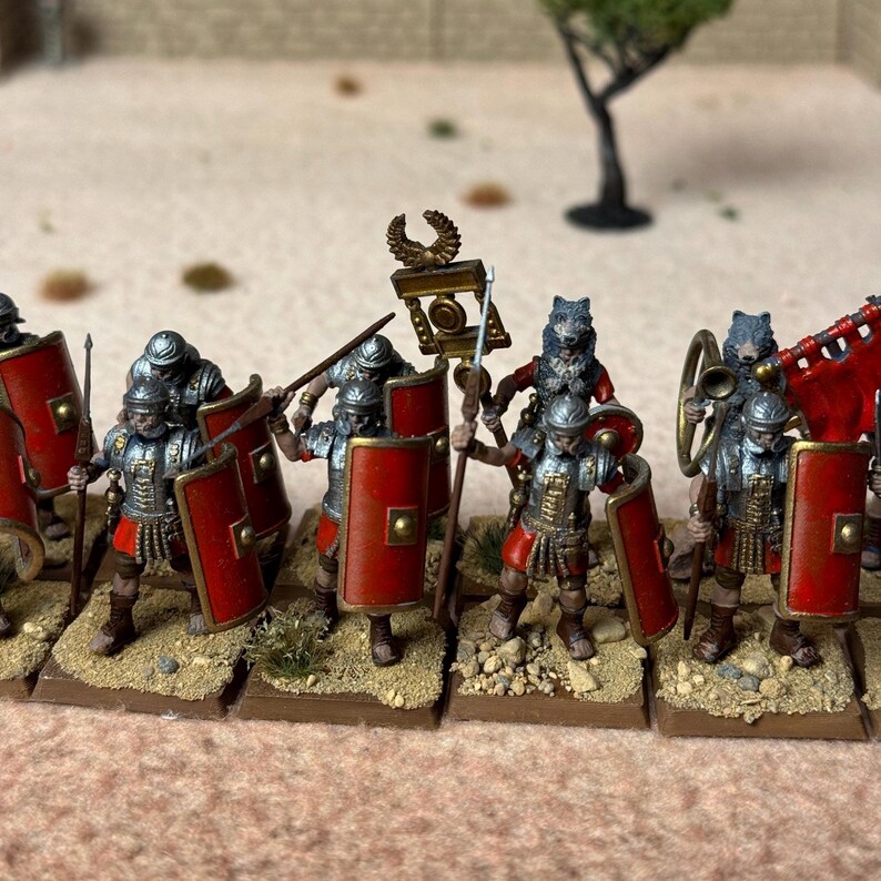 PAINTED Set of 12 Painted Roman Empire Legionaries. 28 Mm Miniatures ...