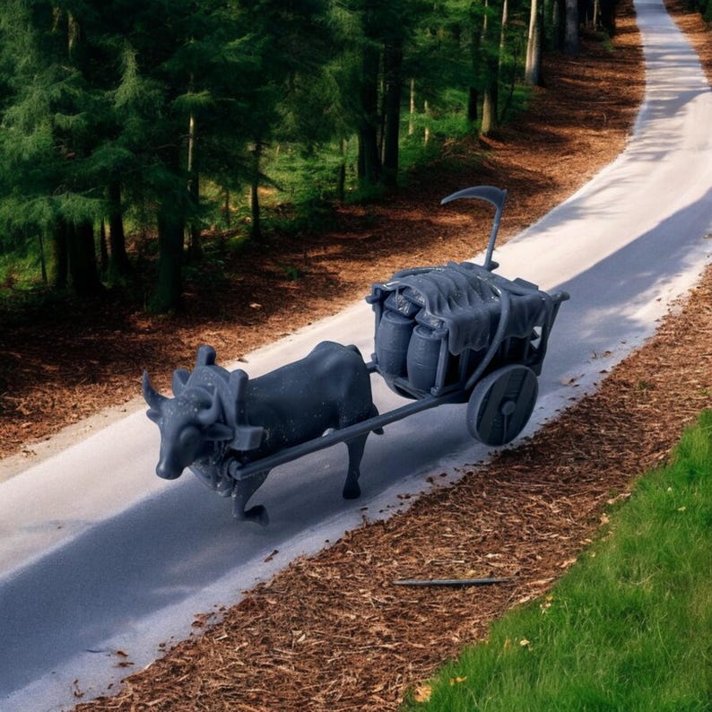 Medieval Ox Wagon - Market Goods - Wargaming Scenery. 28 Mm Miniature ...