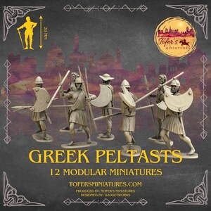 Greek Peltasts Modular Miniatures. 28 Mm Miniatures (set of 12) - Etsy