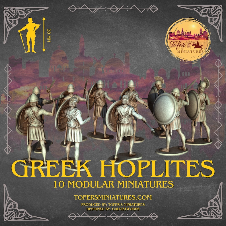 Greek Hoplites unarmoured Modular Miniatures. 28 Mm Miniatures set of ...