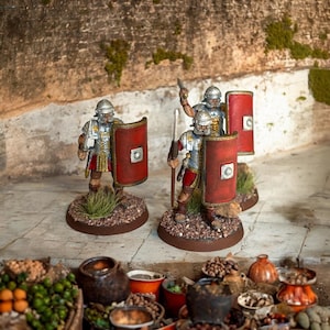 PAINTED Set of 12 Painted Roman Empire Legionaries. 28 Mm Miniatures ...