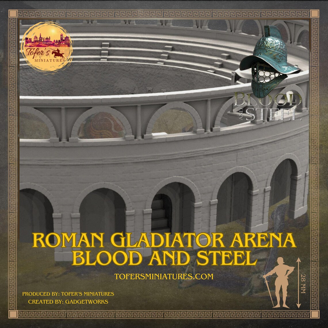Roman Gladiator Arena Blood and Steel Gladiators. Modular Colosseum. 28 ...