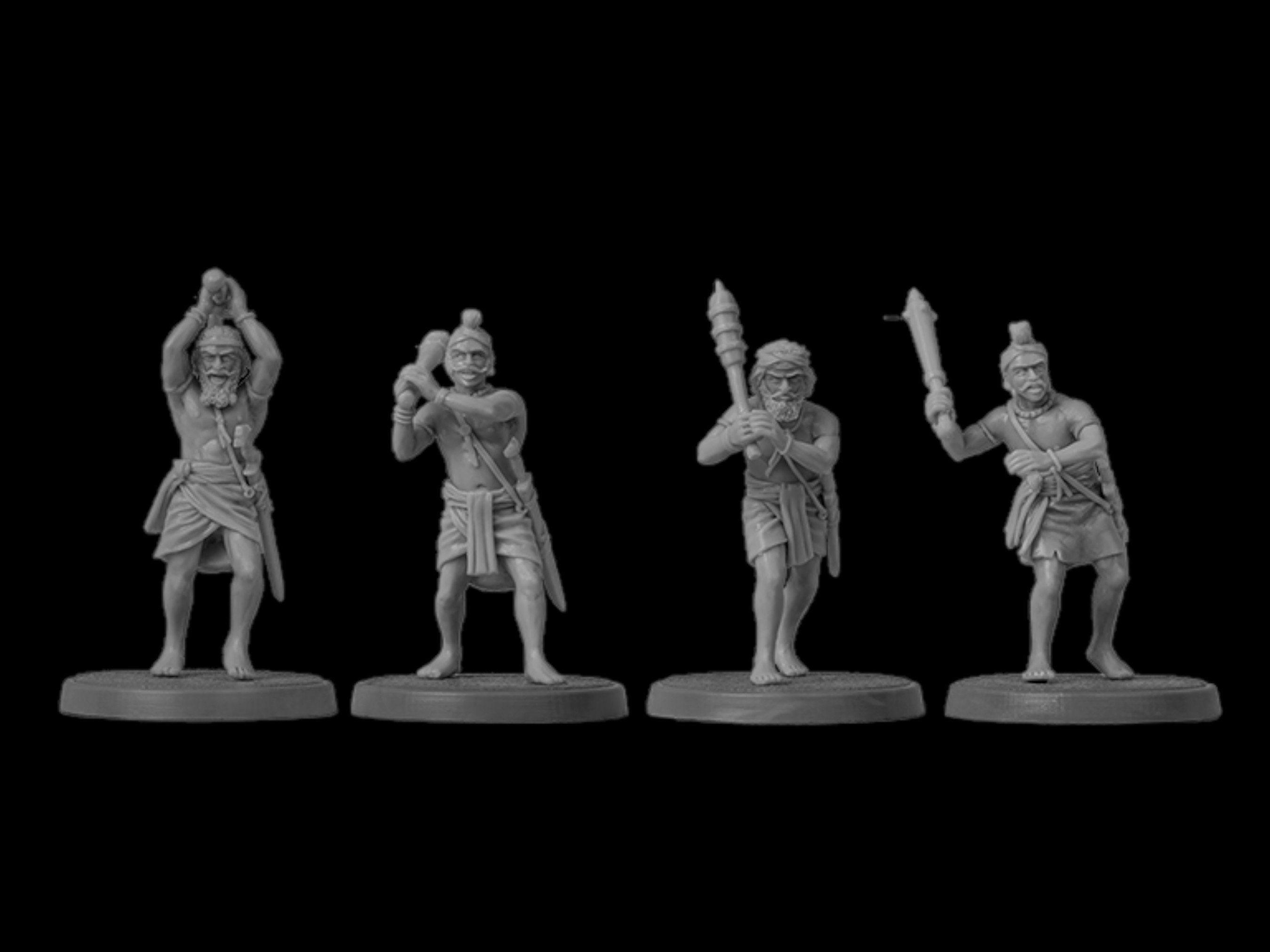 Set of 4 Indian Infantry. 28 Mm Miniatures - Etsy