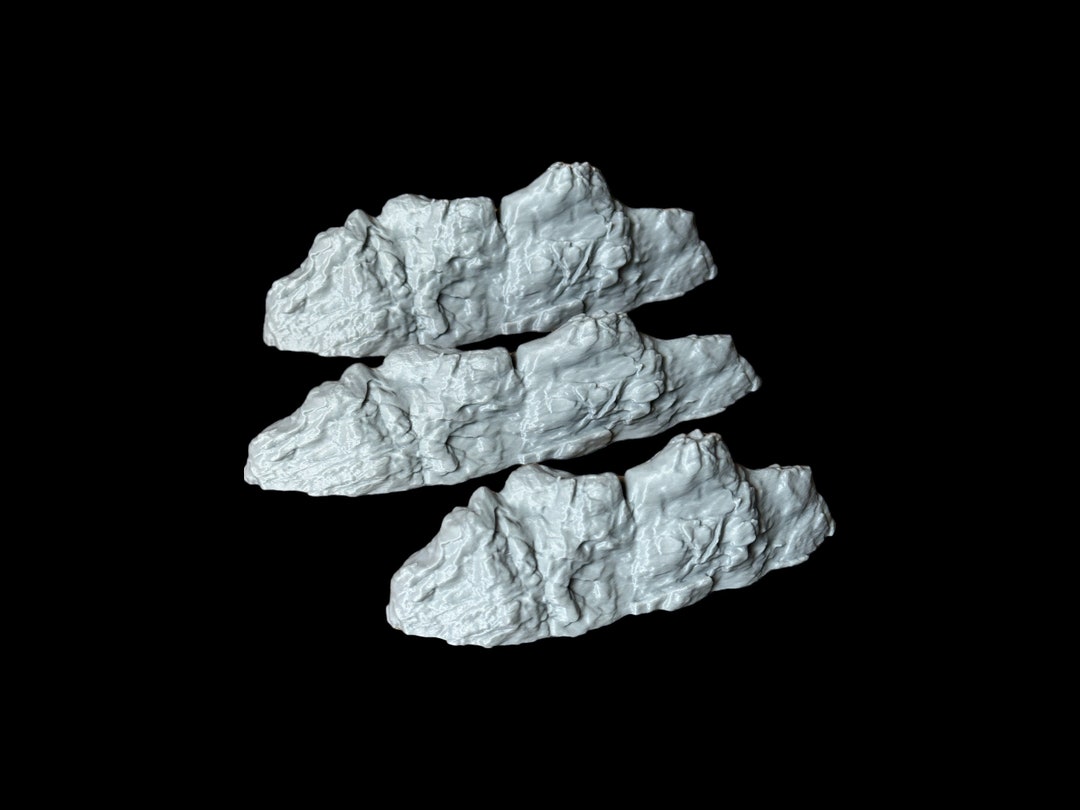 Set of 3 Rock Formation Stone Boulder Bundle, Terrain Scenery for ...