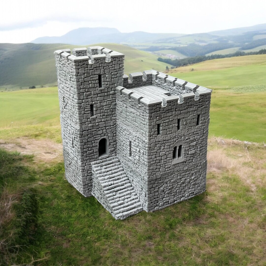 Norman Stone Fort by Printable Scenery, Miniature Terrain, 28mm Wargame ...