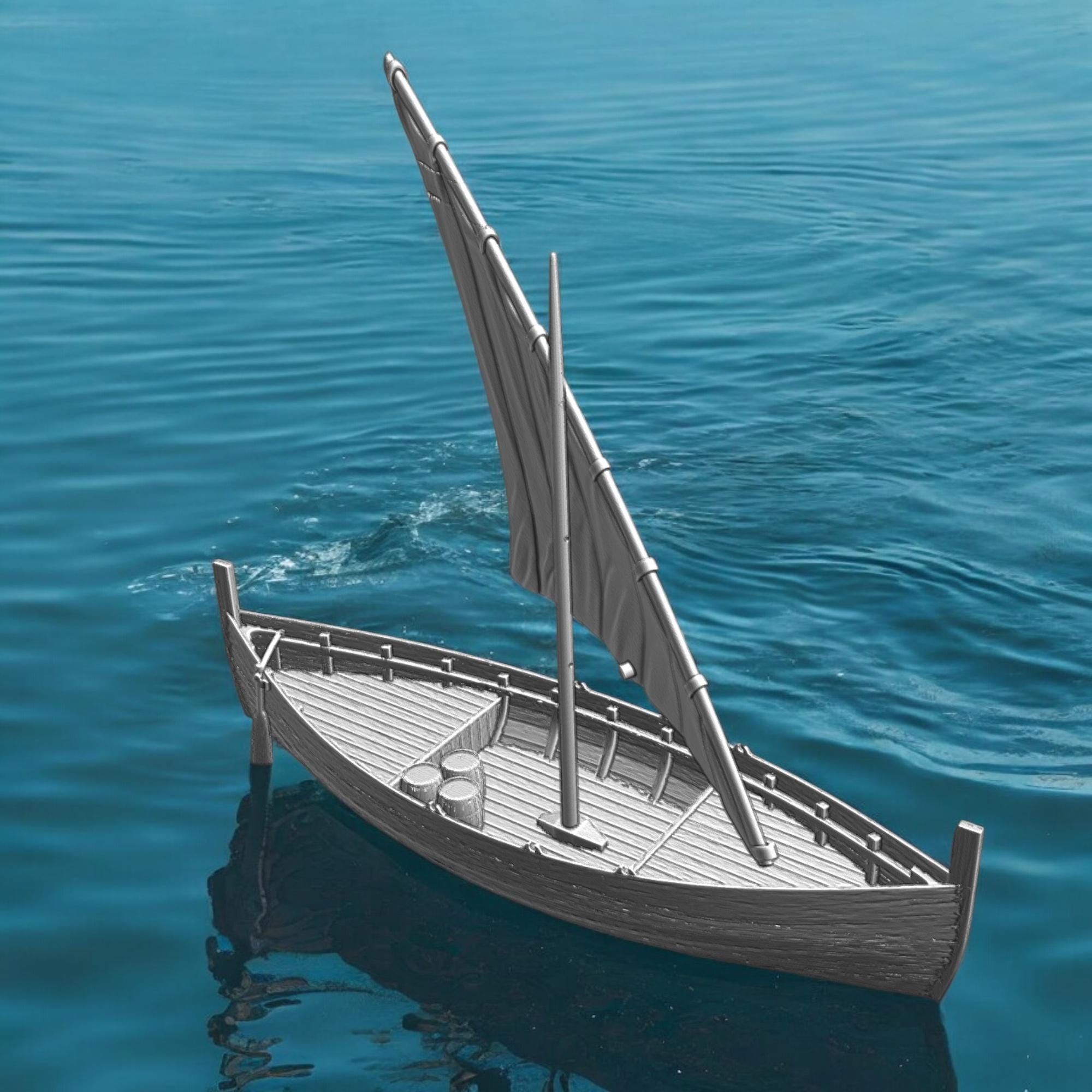 Medieval Fishing Boat. 28 Mm Scale - Etsy