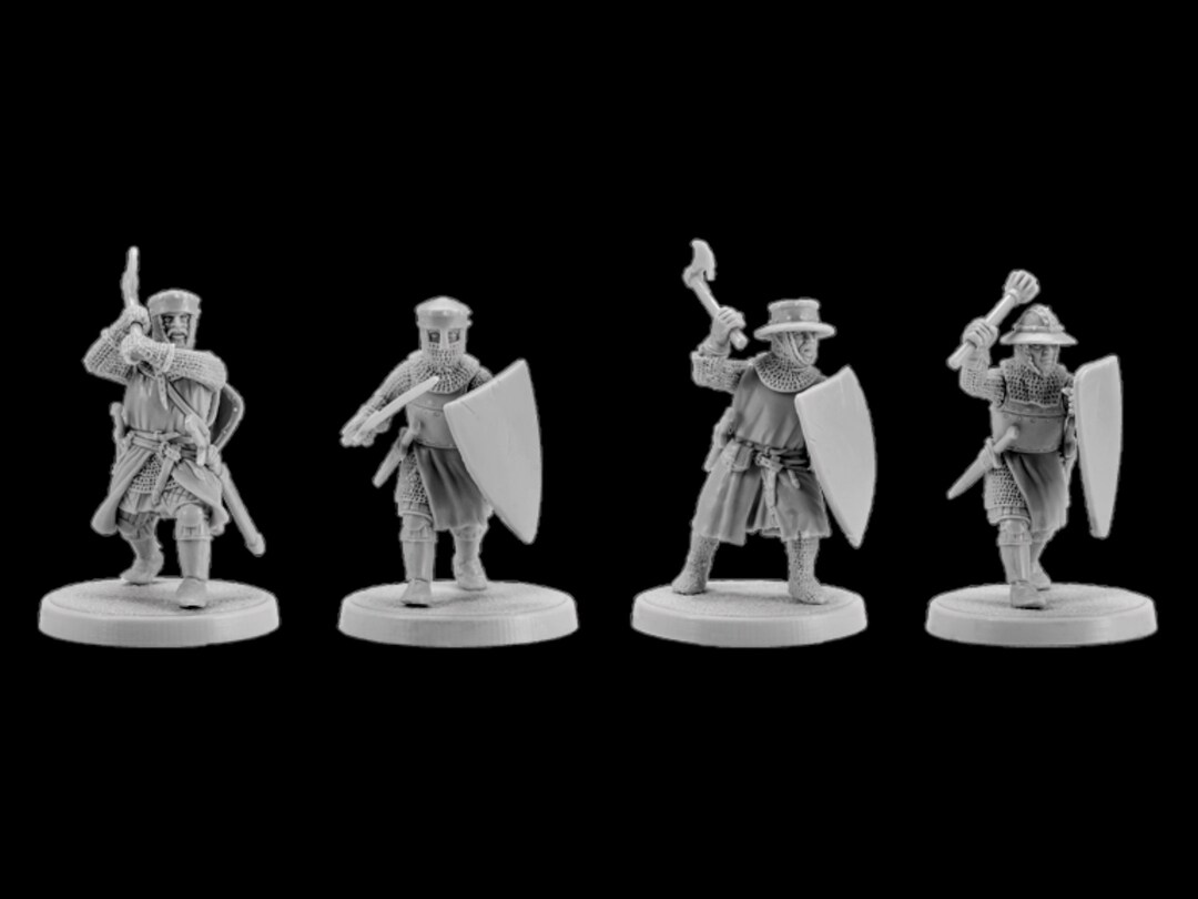 Set of 4 Crusaders. 28 Mm Miniatures (set #3) - Etsy