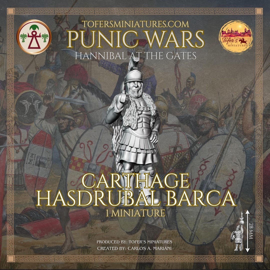 Hasdrubal Barca. Carthage. Punic Wars: Hannibal at the Gates. 28 Mm ...