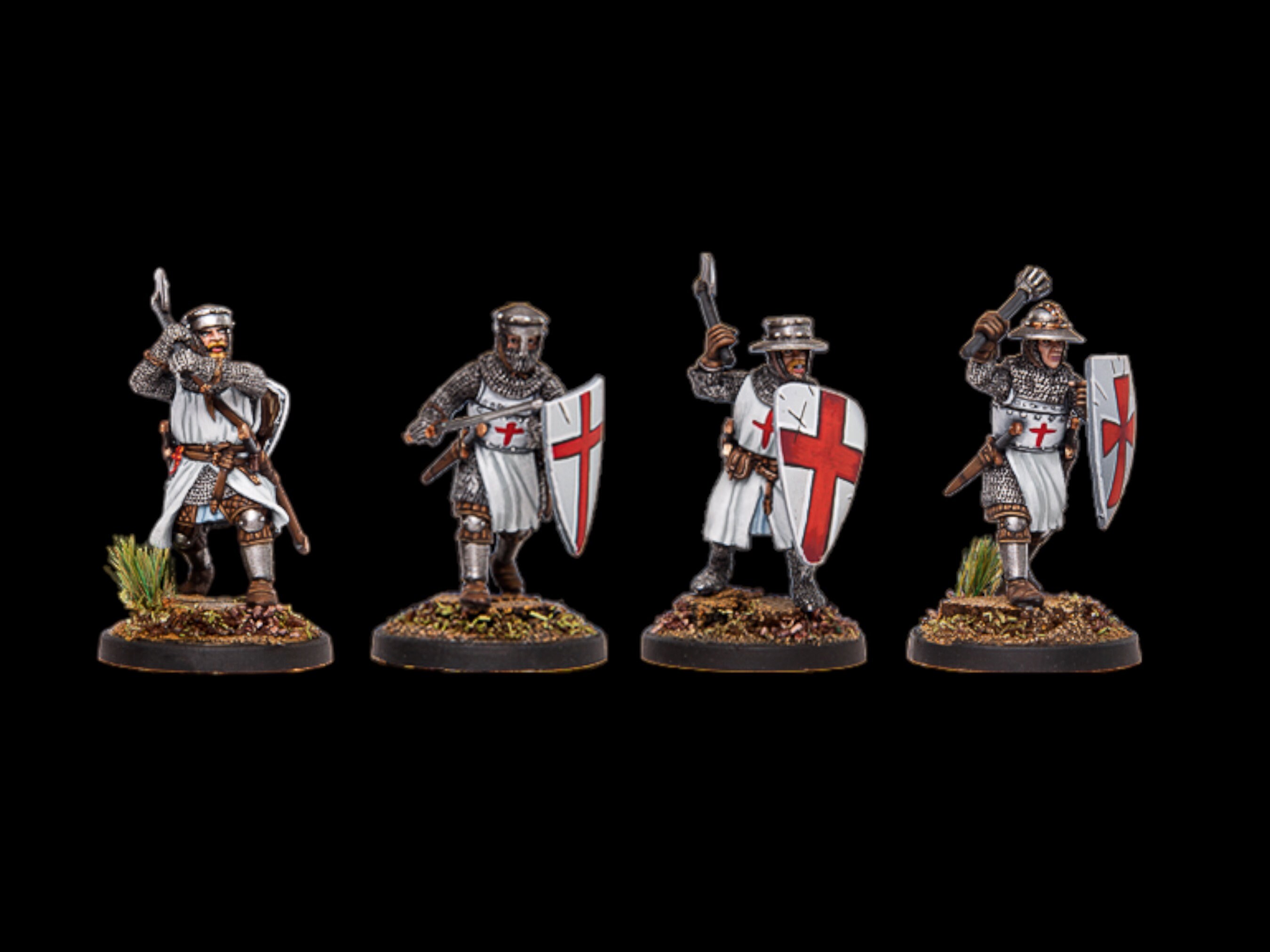 Set of 4 Crusaders. 28 Mm Miniatures (set #3) - Etsy