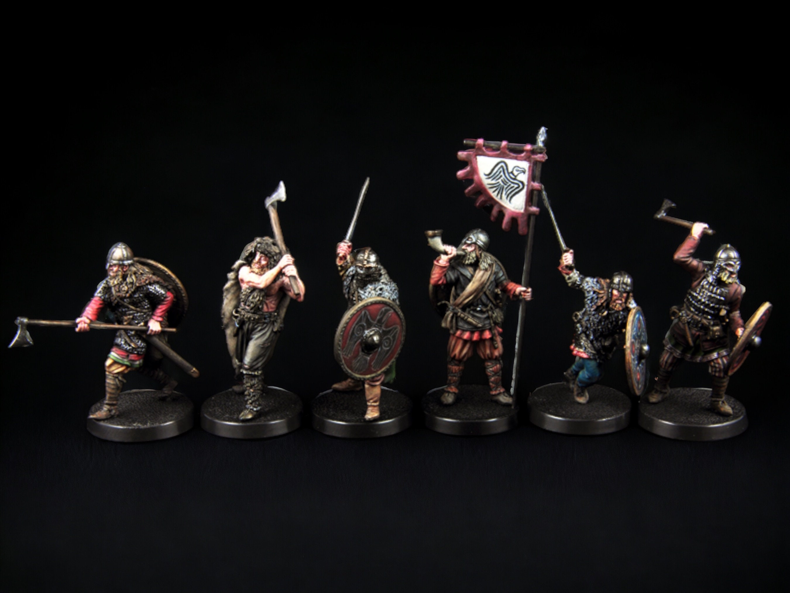 Set of 6 Vikings. 40 Mm Miniatures - Etsy