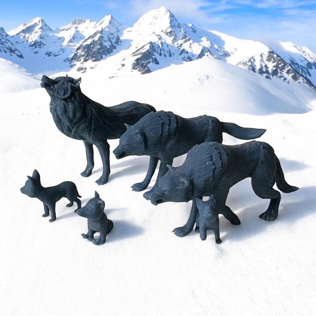Set of 6 Wolfs Miniatures. 28 Mm Miniature. Ideal for Games Like SAGA ...