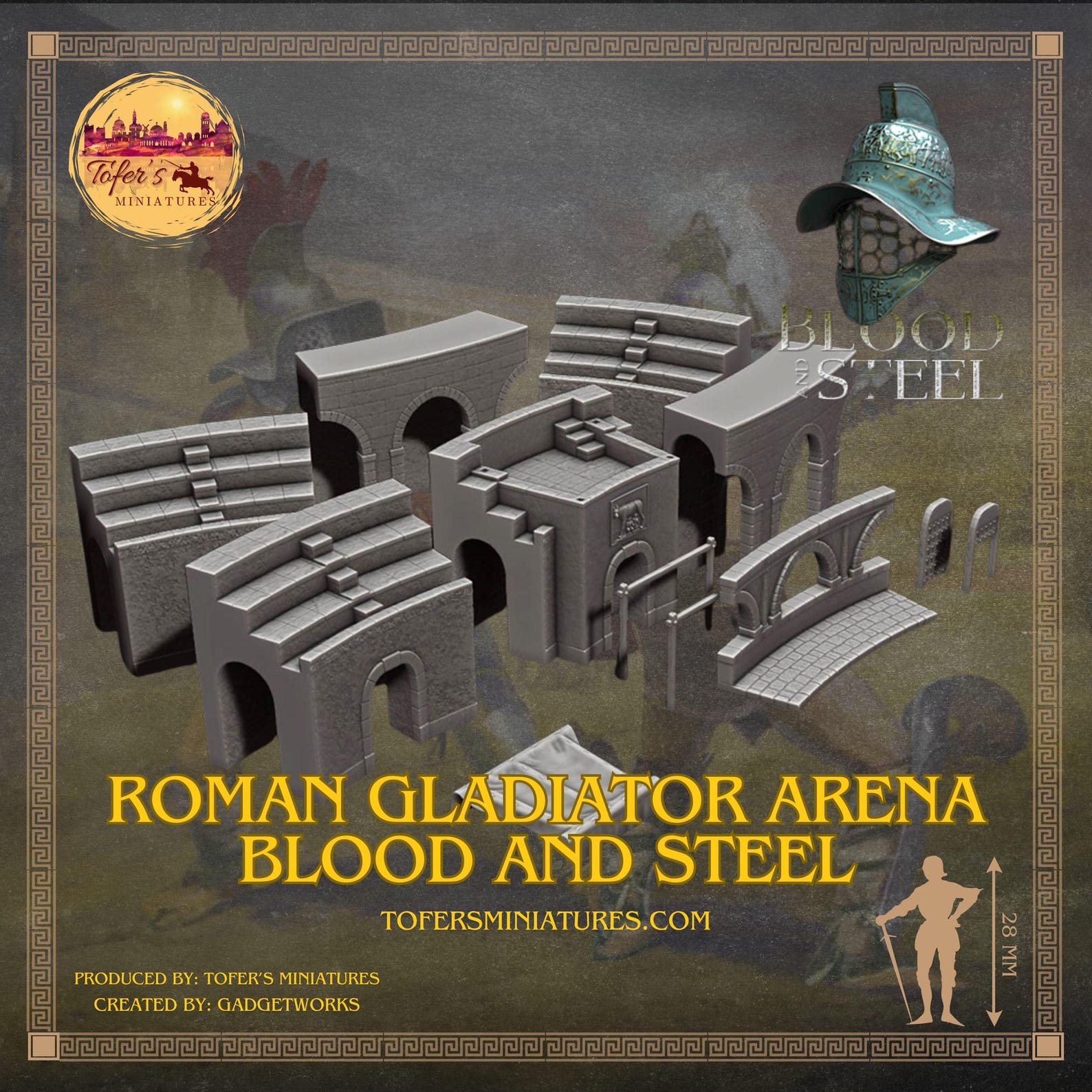 Roman Gladiator Arena Blood and Steel Gladiators. Modular Colosseum. 28 ...