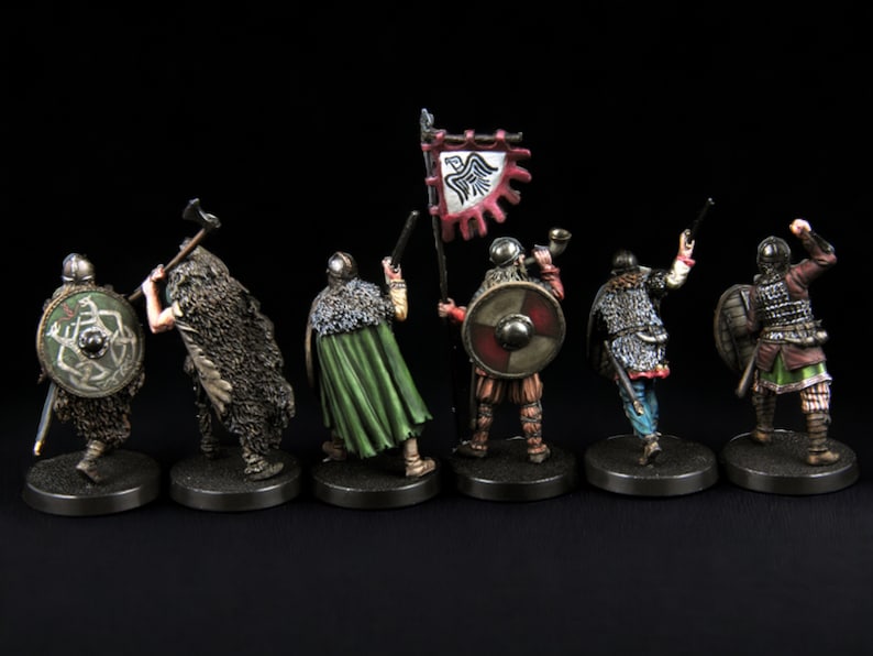 Set of 6 Vikings. 40 Mm Miniatures - Etsy