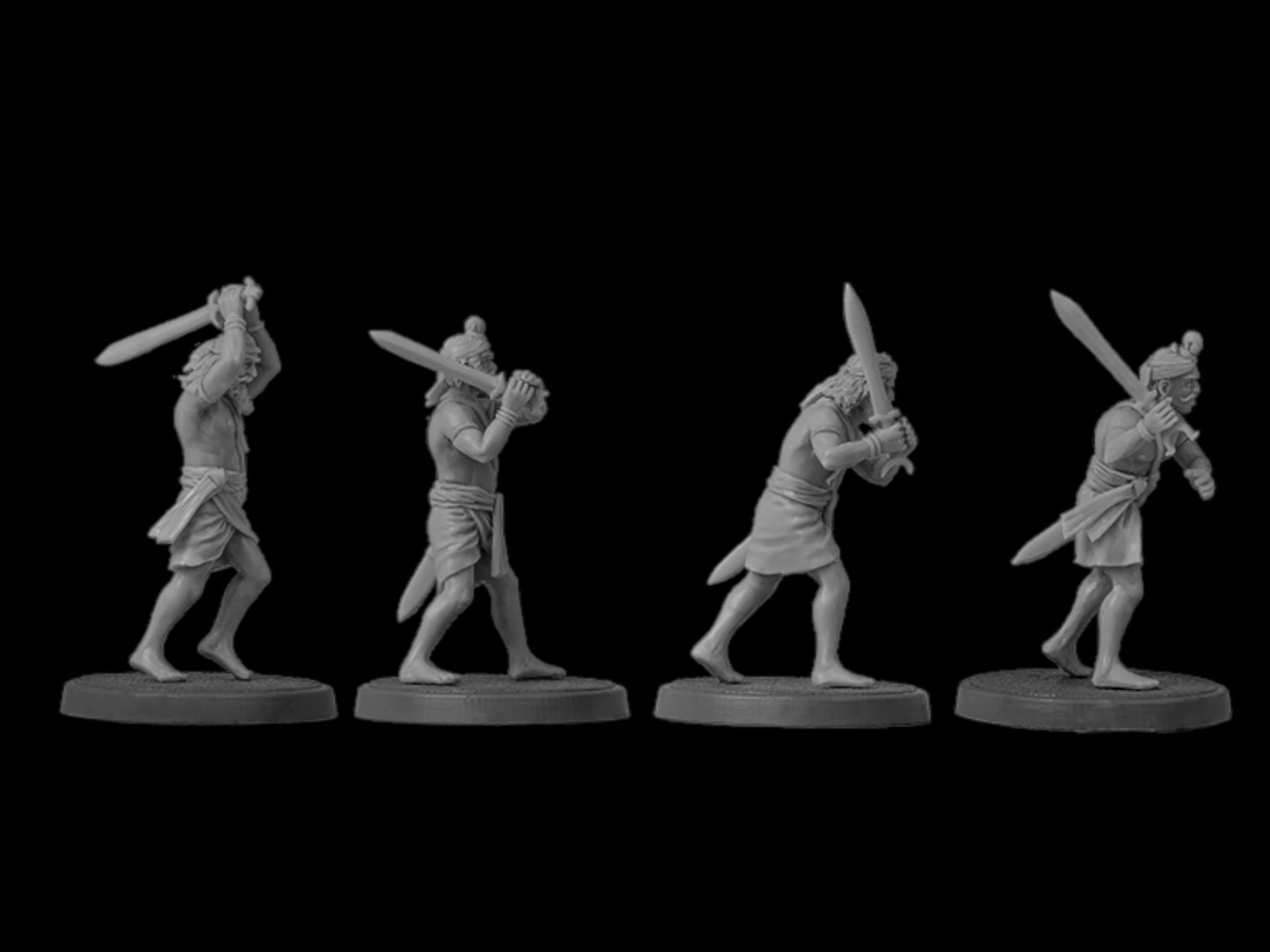 Set of 4 Indian Infantry. 28 Mm Miniatures - Etsy